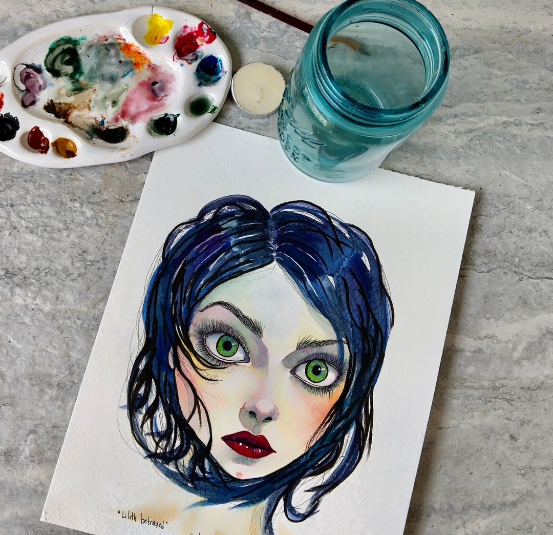 Lilith of Myth, Watercolor Painting, Not A Print, Hand Painted Original ...