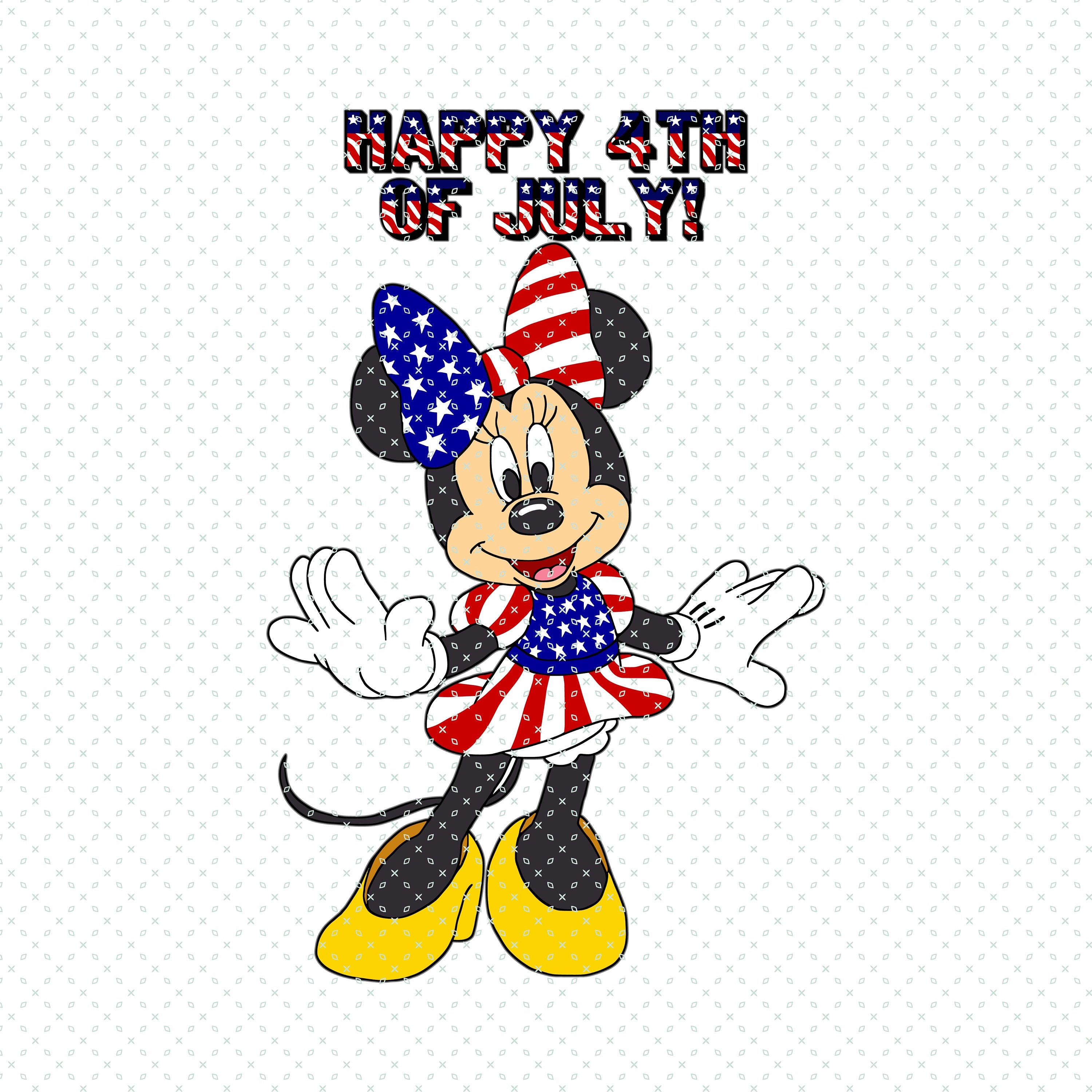 Retro Minnie 4th July Independence Day Clipart / Minnie USA ...