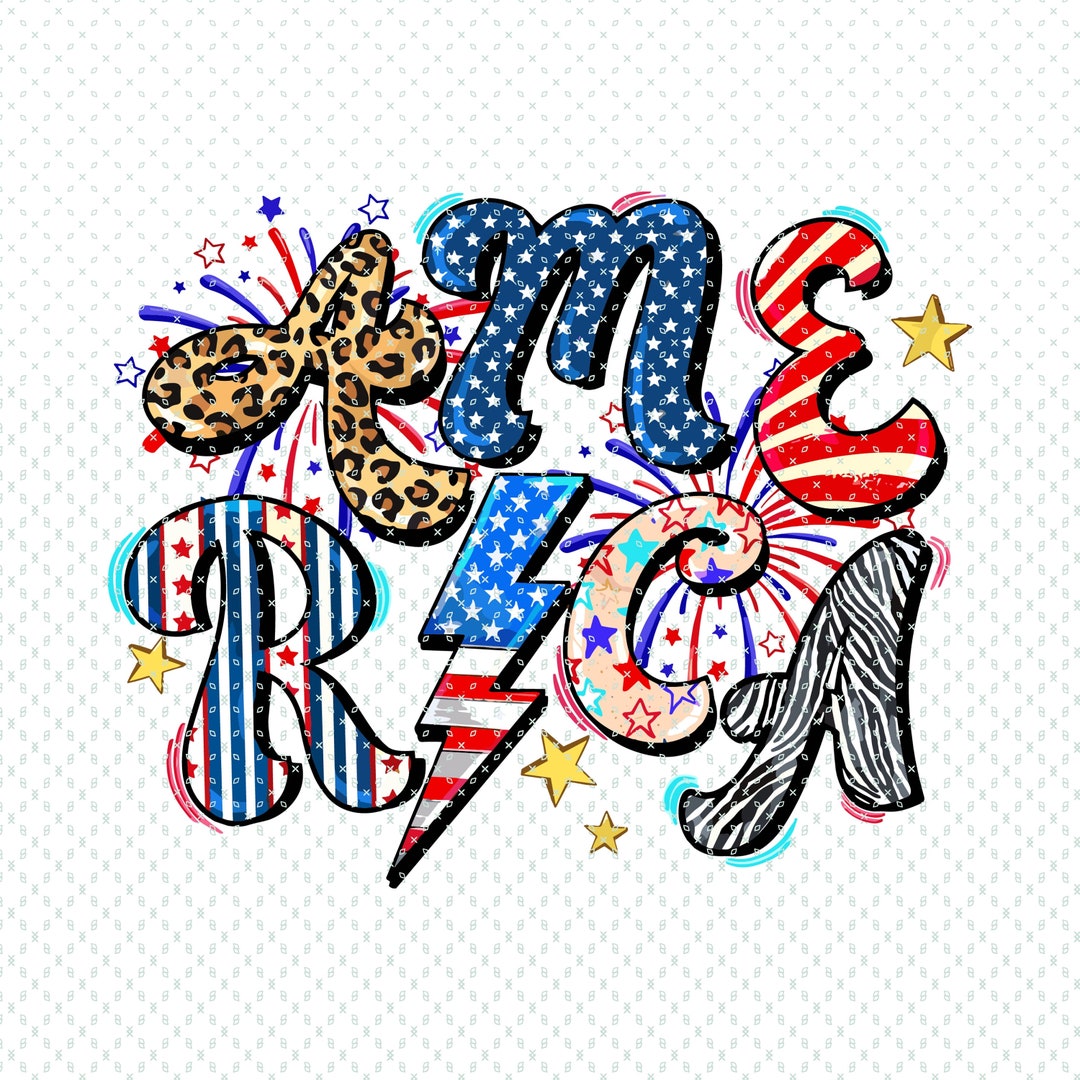 America Lightning Svg Png, Retro America Png, 4th of July PNG, 4th of ...
