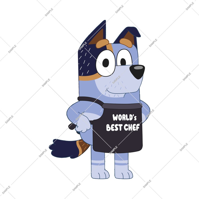 World's Best Chef Png, Bluey Cartoon Png, Bandit Png, Bluey Father's ...