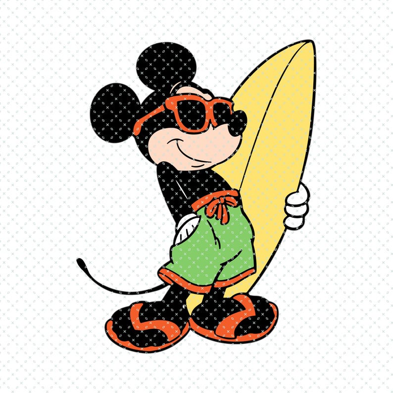 Surfing Mickey Mouse, Surfing Mickey Mouse Svg , Surfing Mickey Mouse ...