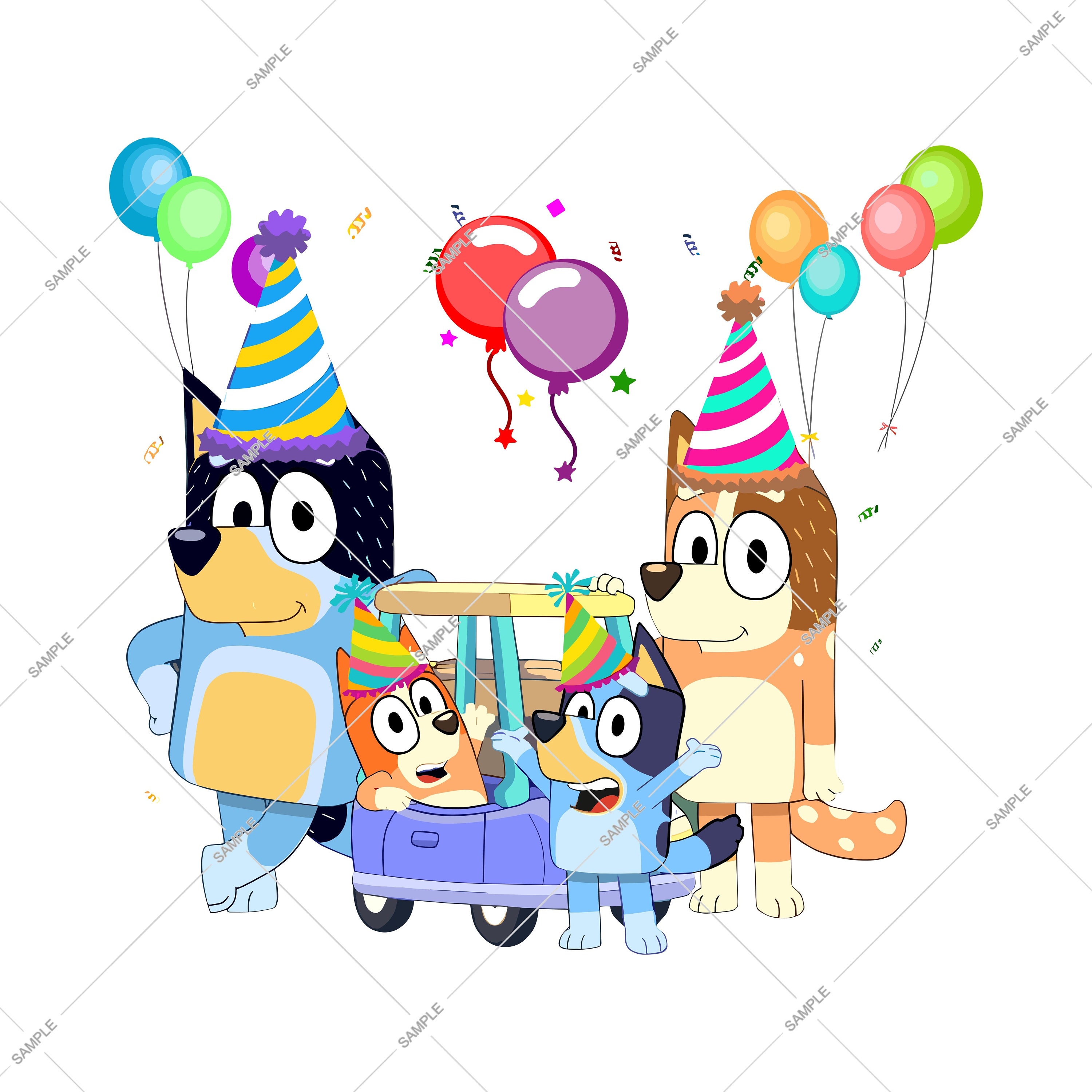 Bluey Family Birthday, Bluey Birthday Party Png, Bluey Family Png ...