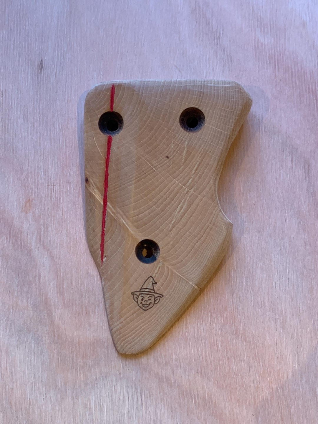 Wood Climbing Hold: Beech Axe Head Crimp With Red Stripe - Etsy