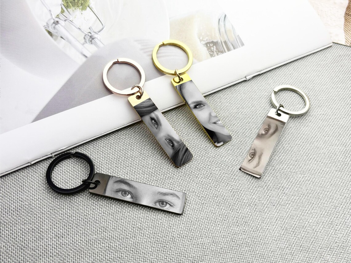 Custom Eyes Photo Keychain, Personalized Human Eyes Keychain ...