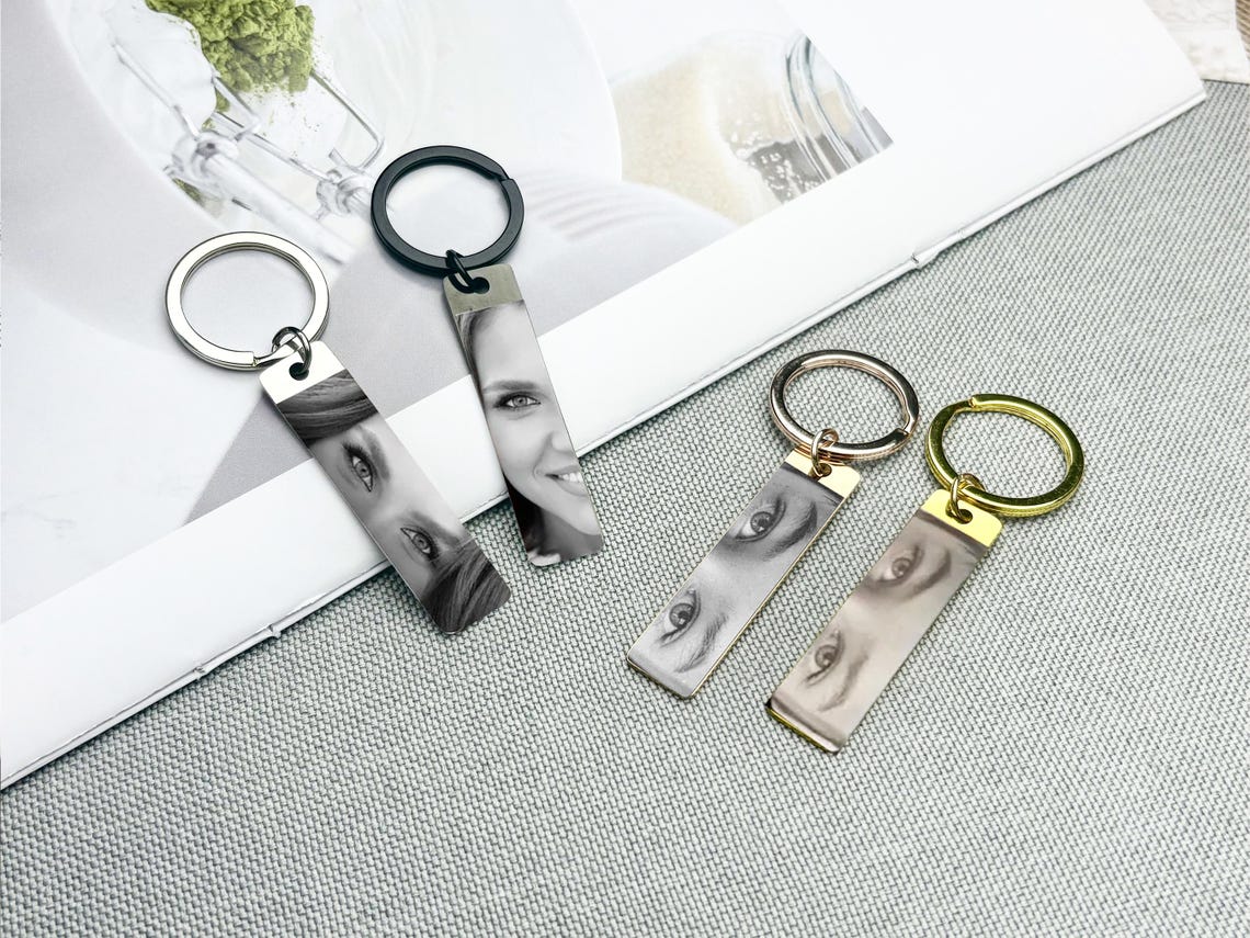 Custom Eyes Photo Keychain, Personalized Human Eyes Keychain ...
