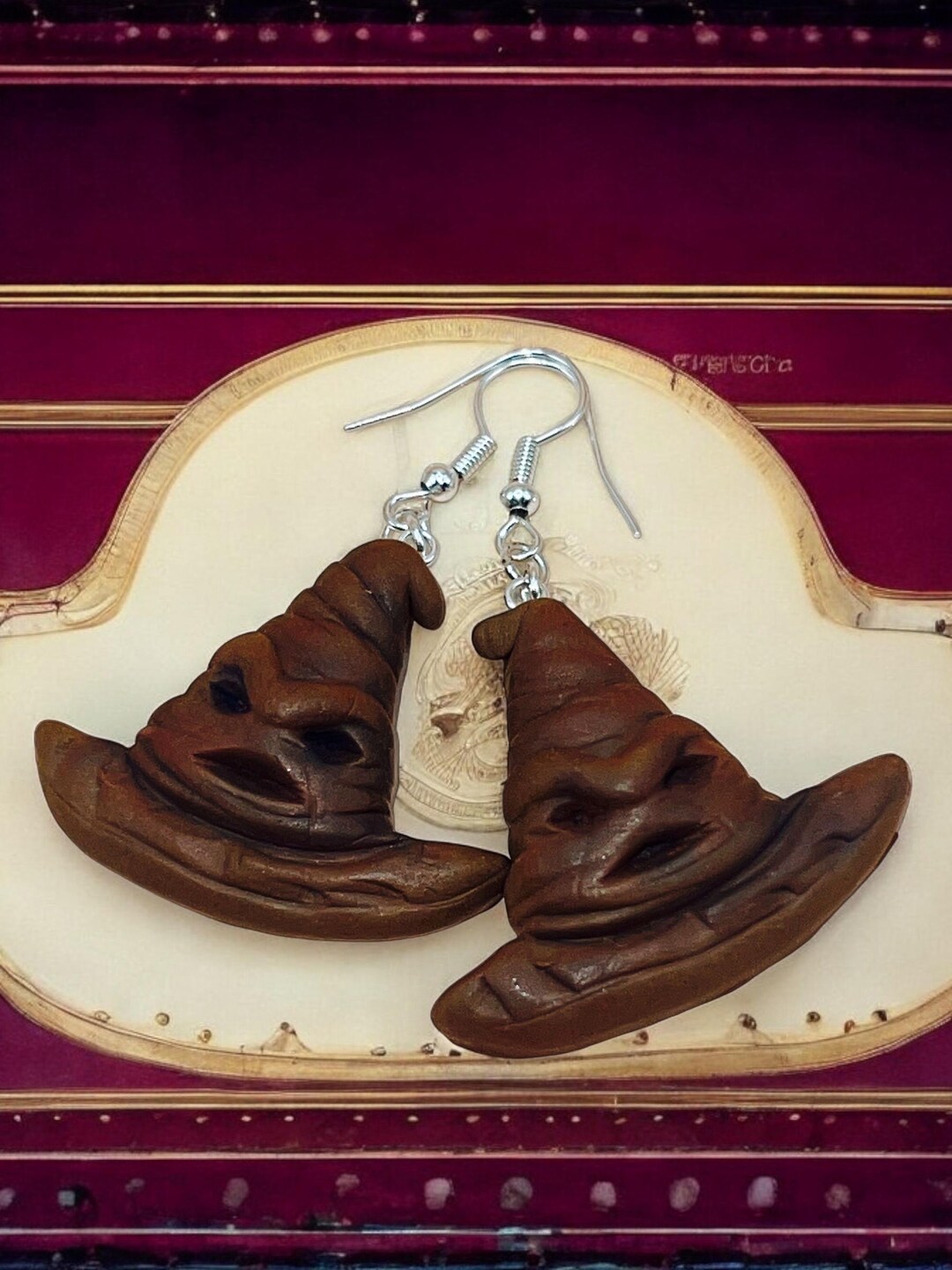 Harry Potter Inspired Little Hand Sculpted Clay Sorting Hat Earrings - Etsy