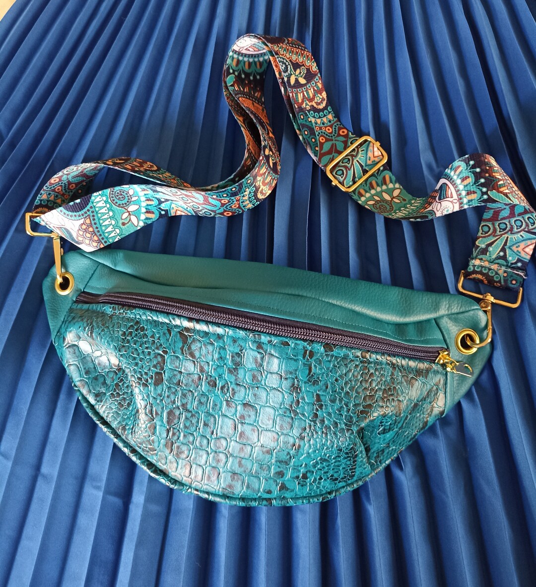 Sac Original Et Unique Cuir Synthétique Croco Et Python Fushia - Etsy