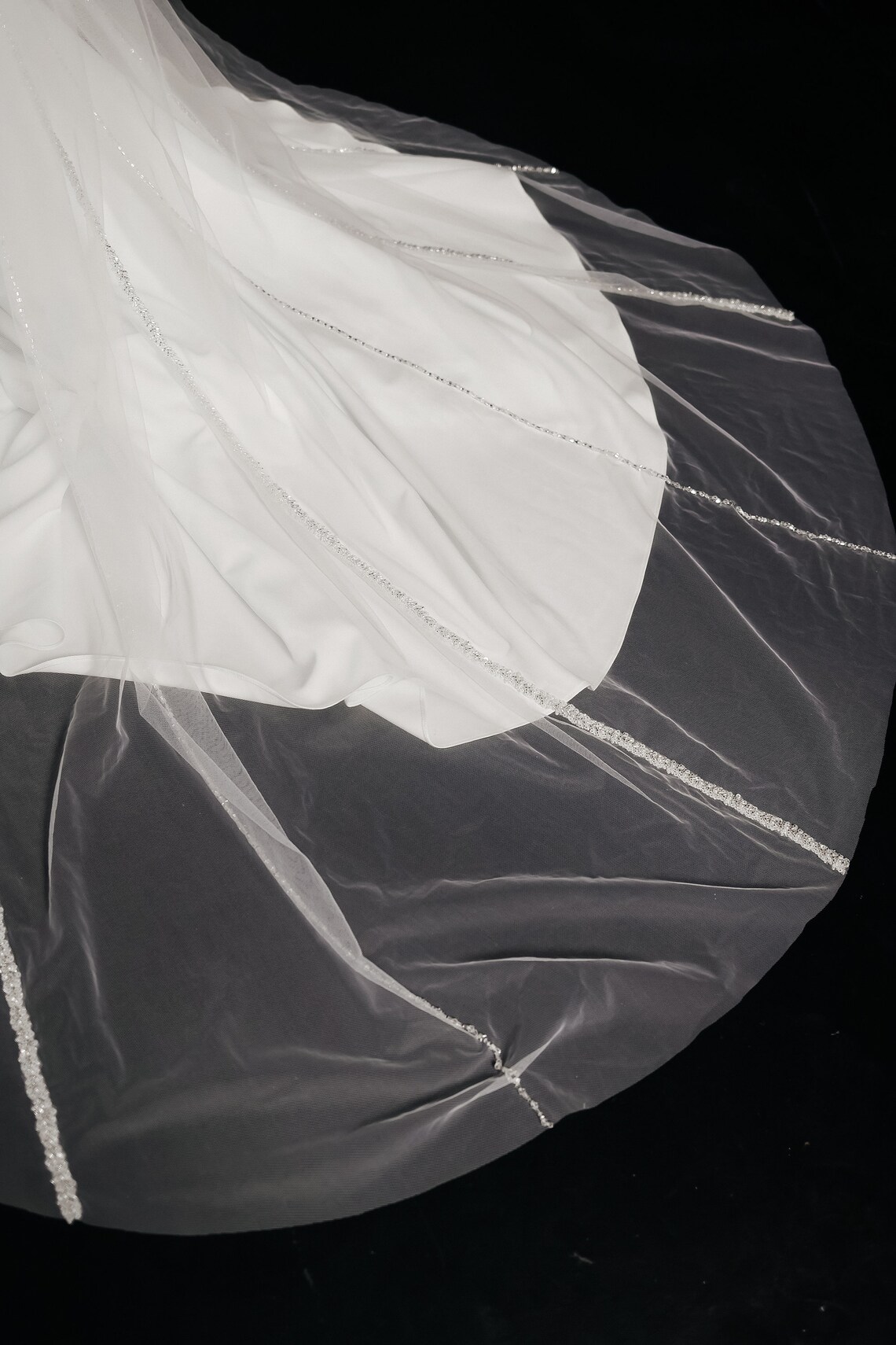 Silver Beads Veil, Crystals Wedding Veil, 1 Layer Crystals Veil, Veil ...