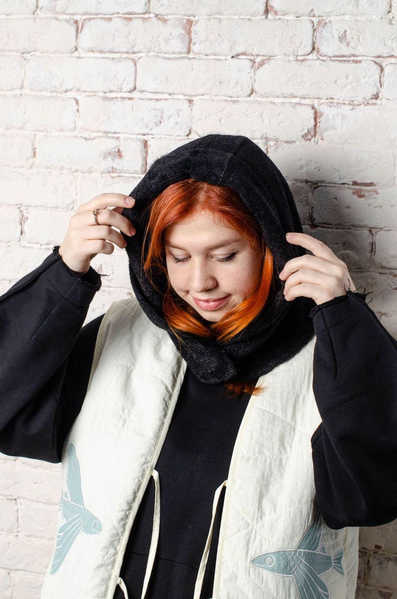 Balaclava Snood Women, Balaclava Button, Knit Balaclava Scarf, Boucle ...