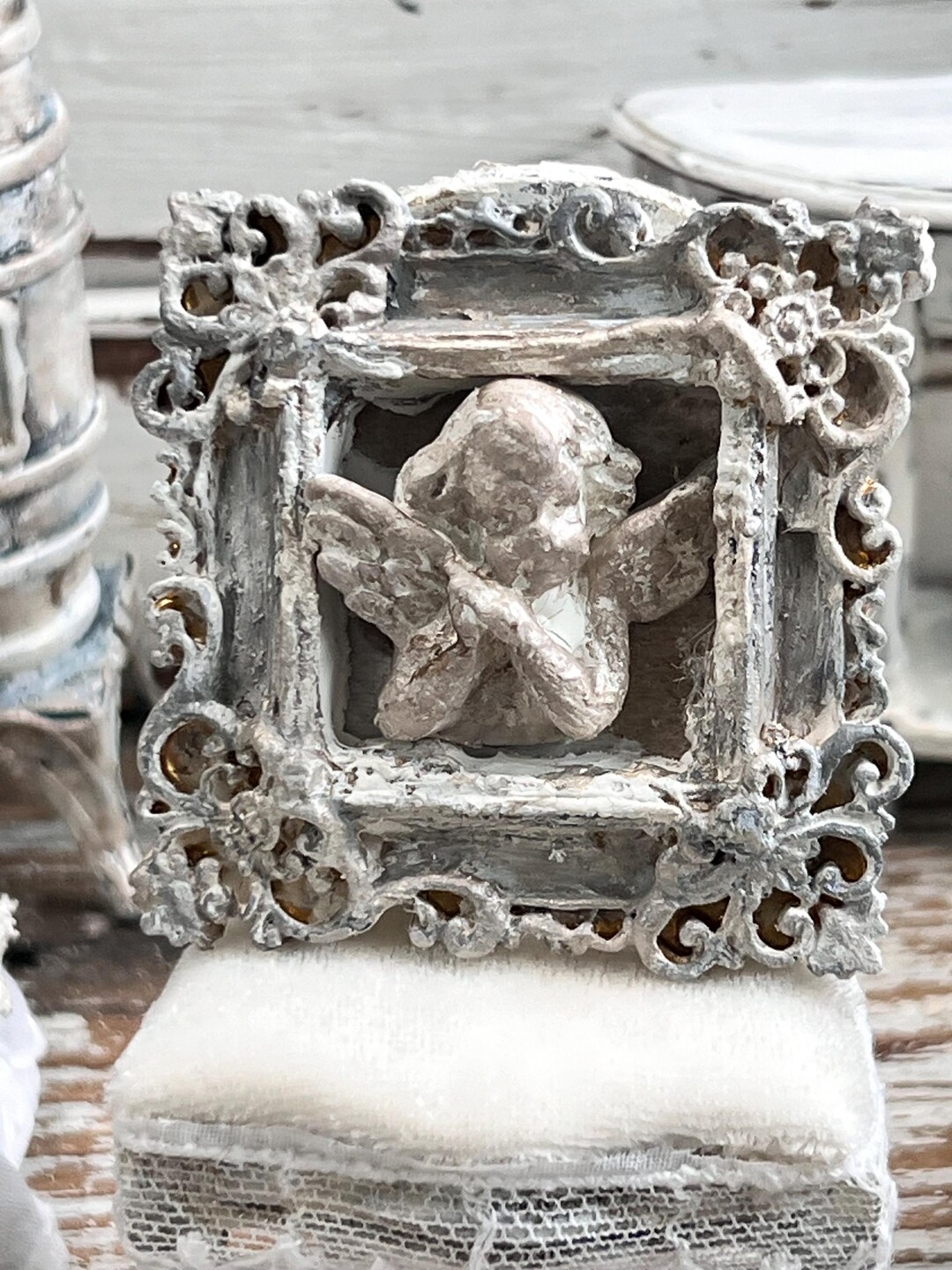 Miniature Original Art, Dollhouse Frame Gilded, Dollhouse Framed Art ...