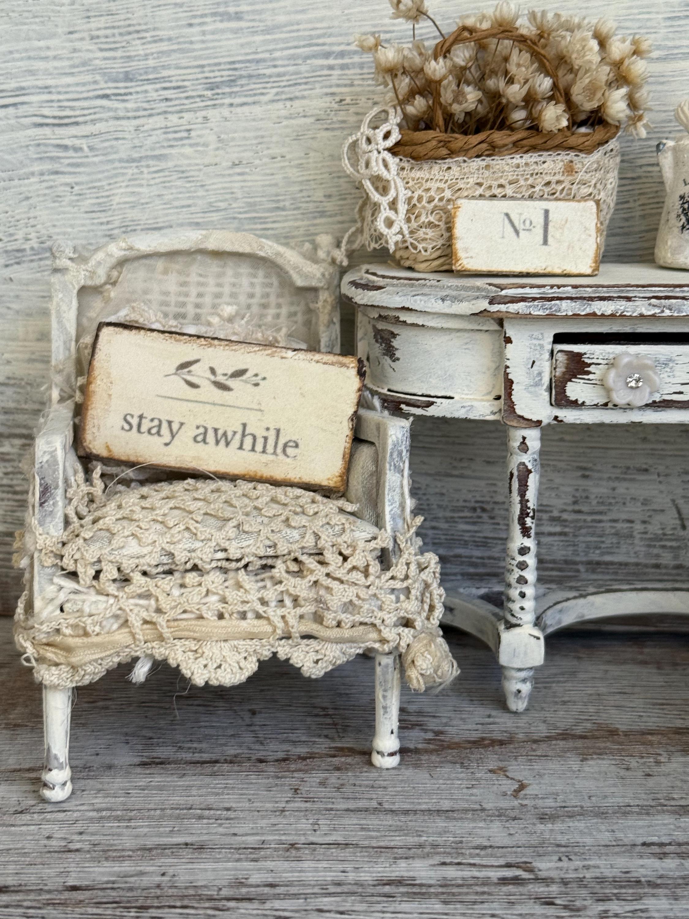 Miniature Shabby Chic Signs | Dollhouse French Cottage Decor| Dollhouse ...