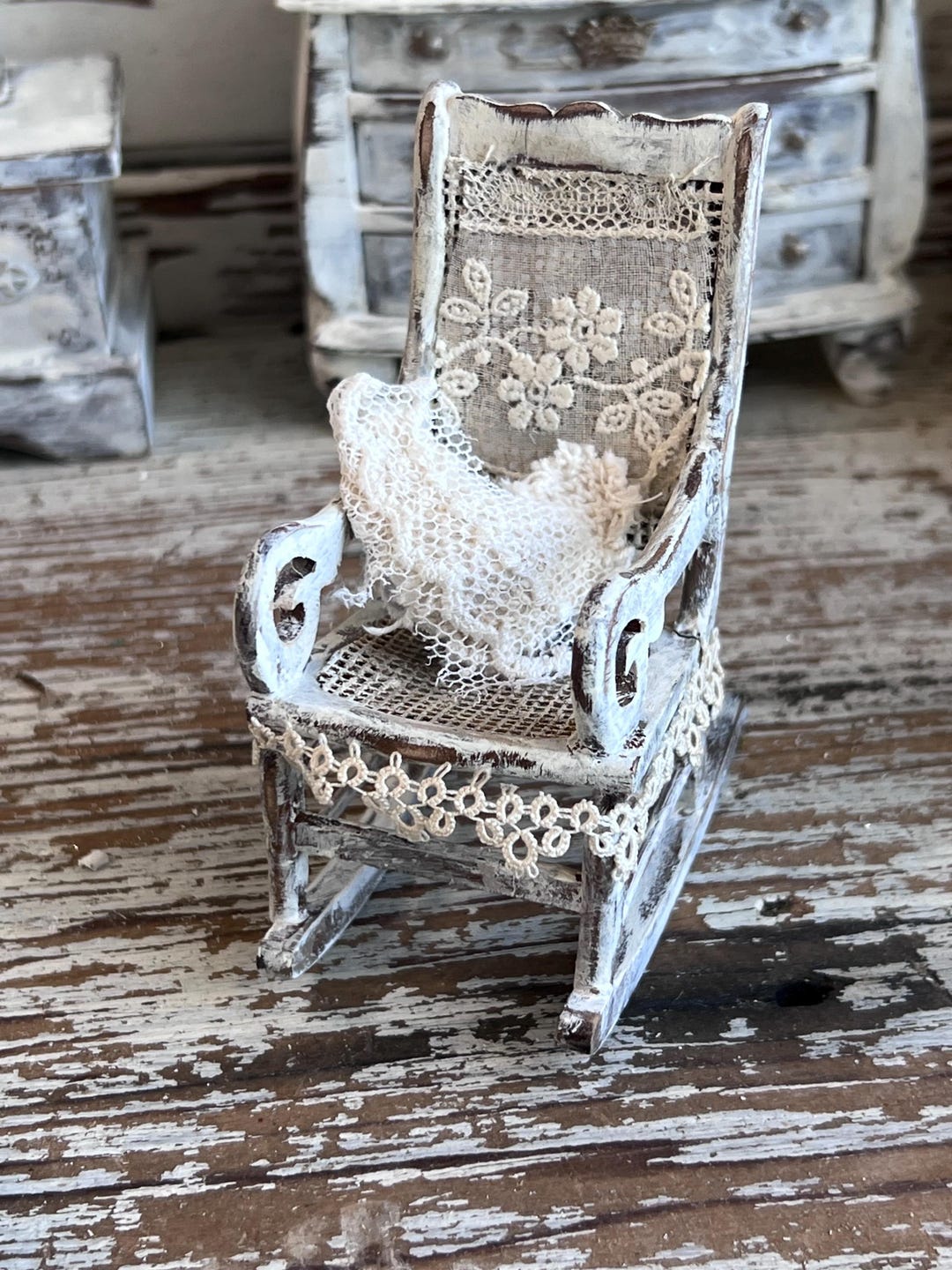 Dollhouse Rocking Chair, Dollhouse Rocker, Farmhouse Dollhouse ...