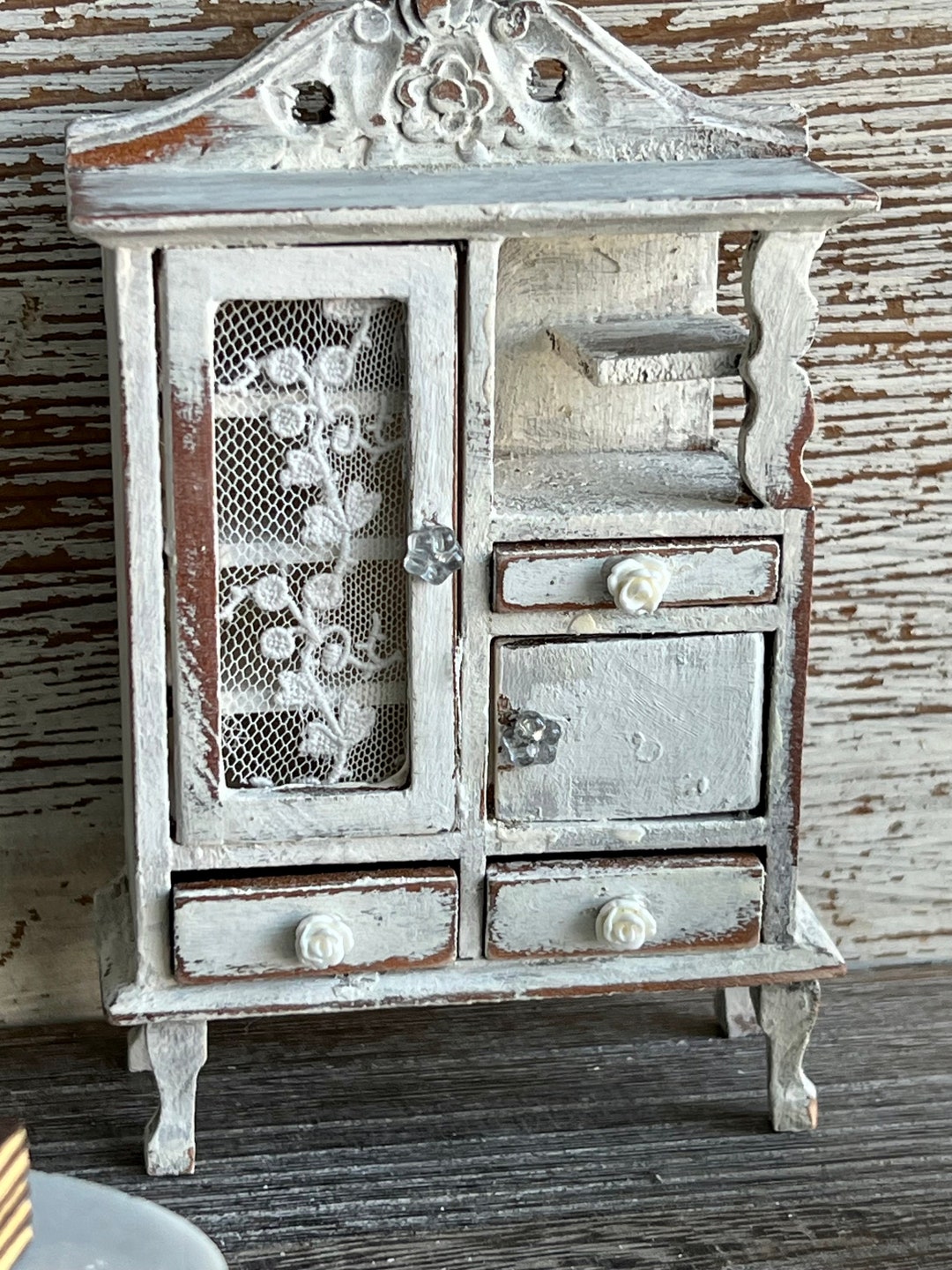 Dollhouse Hutch, Dollhouse Miniature Furniture, Dollhouse Cabinet ...