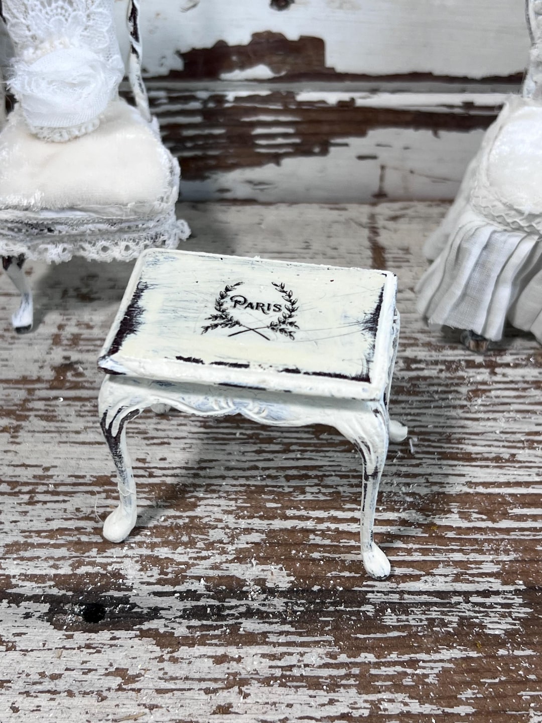 Miniature End Table , Bespaq Dollhouse Side Table, Shabby Chic ...