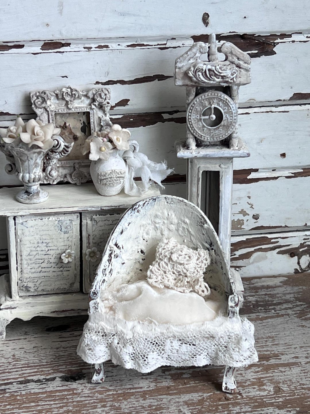 Dollhouse Clock, Dollhouse Grandfather Clock, Miniature Clock, Mini ...