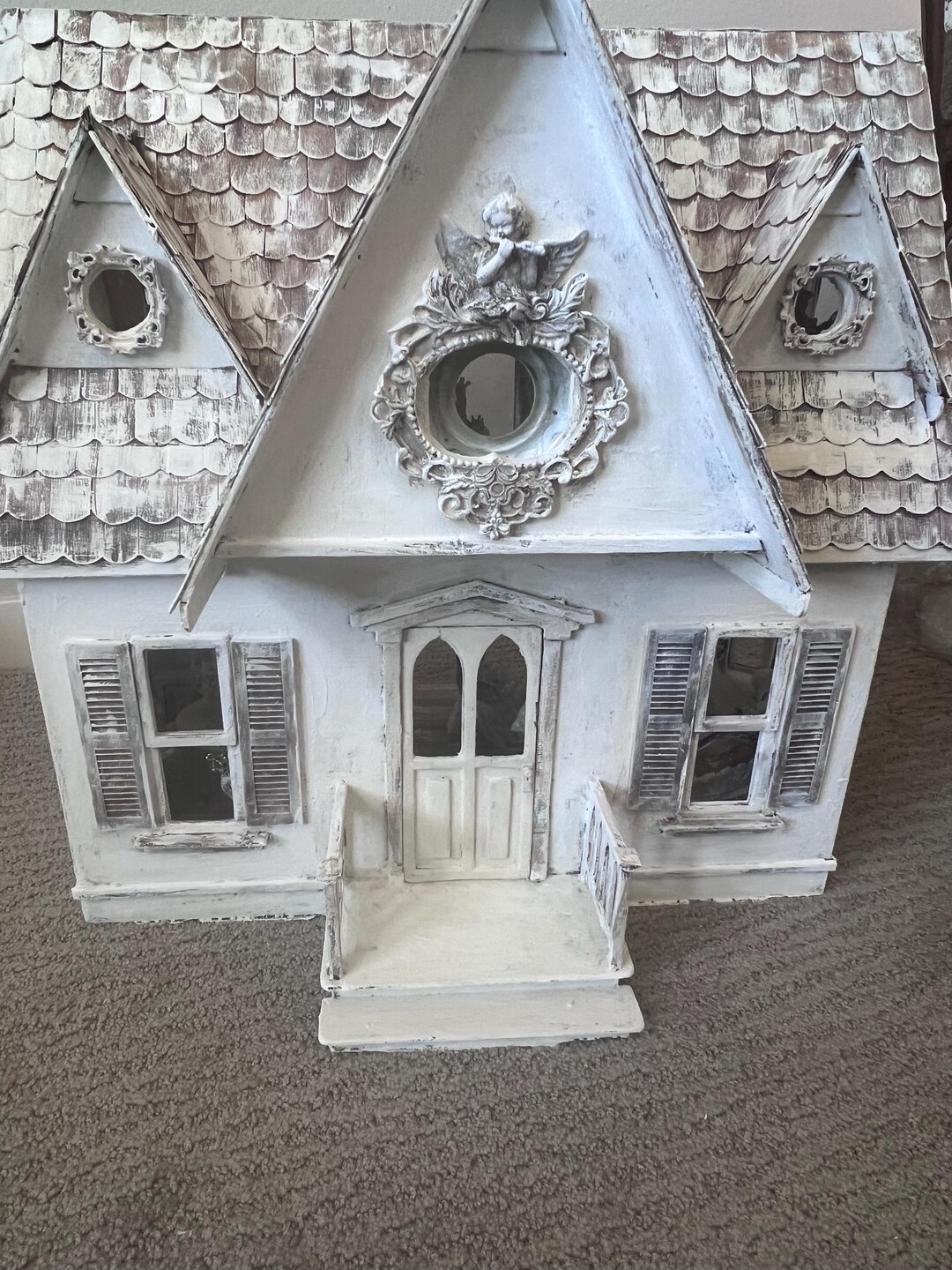 Miniature Blissful Two-story Victorian Cottage Dollhouse | Shabby Chic ...