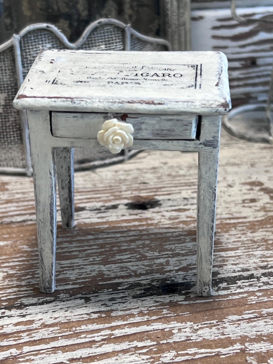 Miniature Side Table, Dollhouse Table, Farmhouse Dollhouse, Dollhouse ...