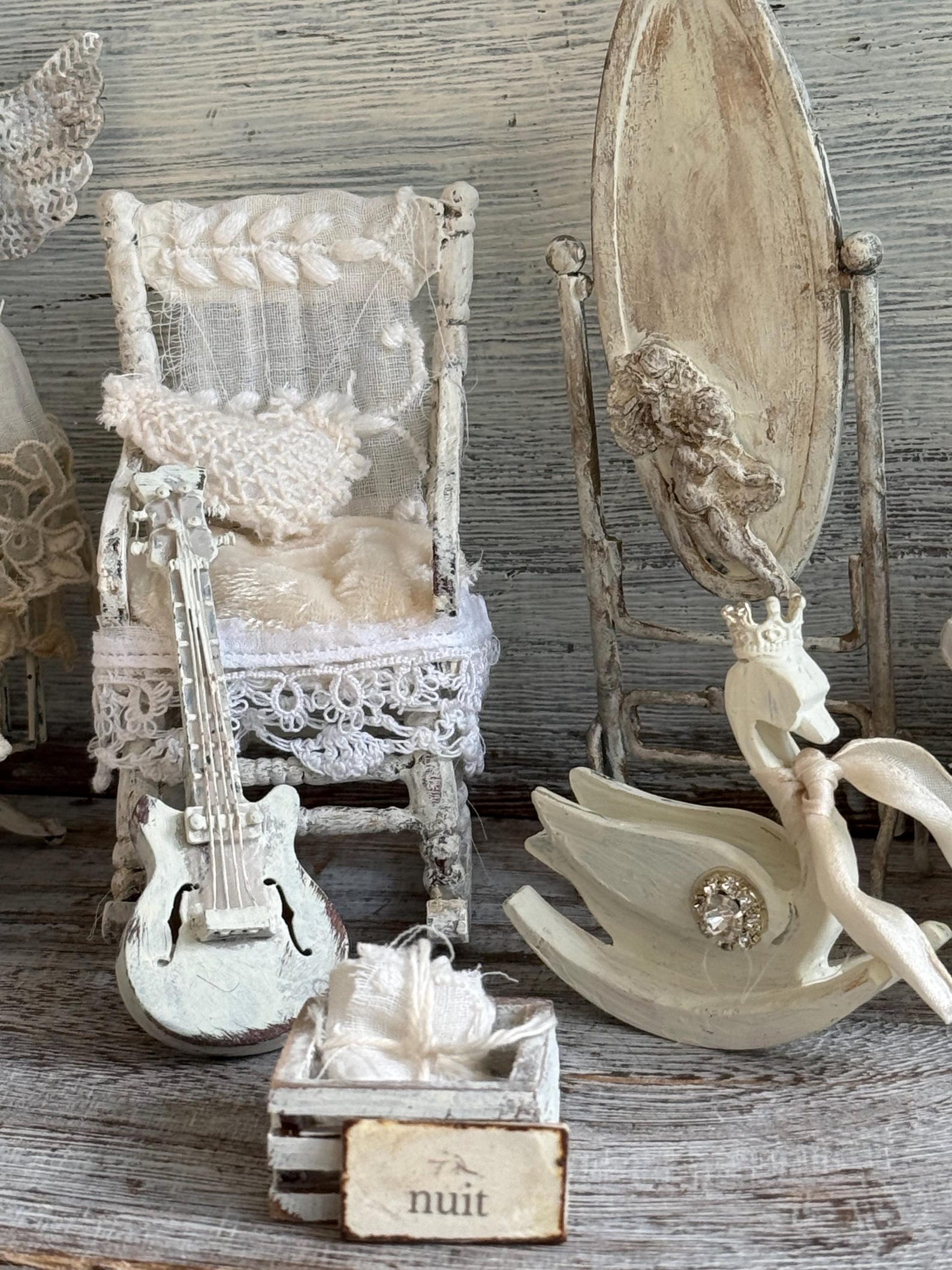 Crowned Swan Rocking Toy – Vintage Dollhouse Miniature Swan | French ...