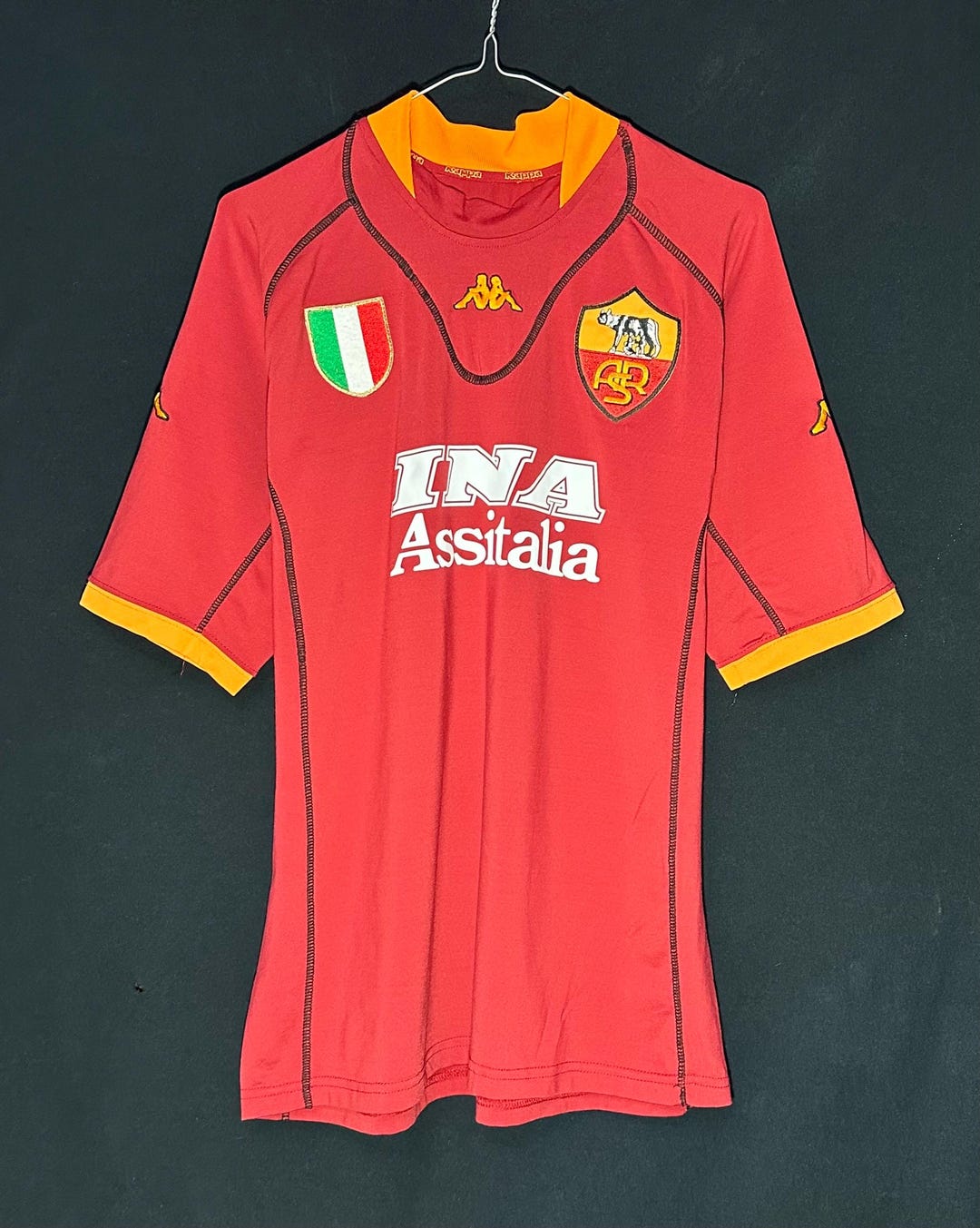Kappa AS Roma Home Football Shirt Jersey 2001-2002 Vintage Soccer Rare ...