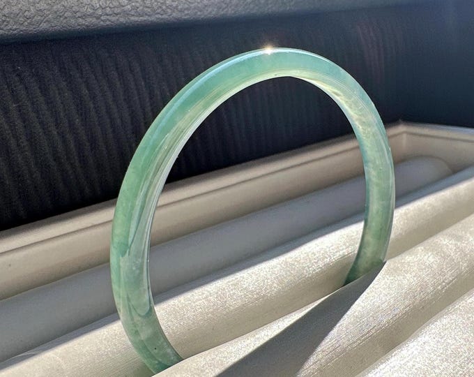 Ice Green Jadeite Bangle Bracelet · Natural Type-a Jade | M02418 - Etsy
