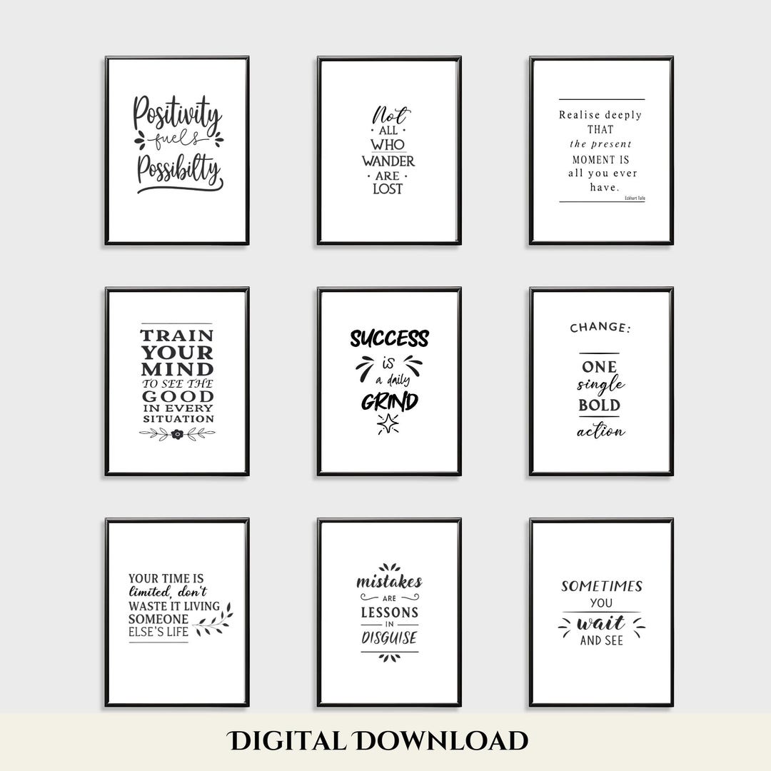 Printable Minimalist Motivational Poster, Black and White Motivational ...
