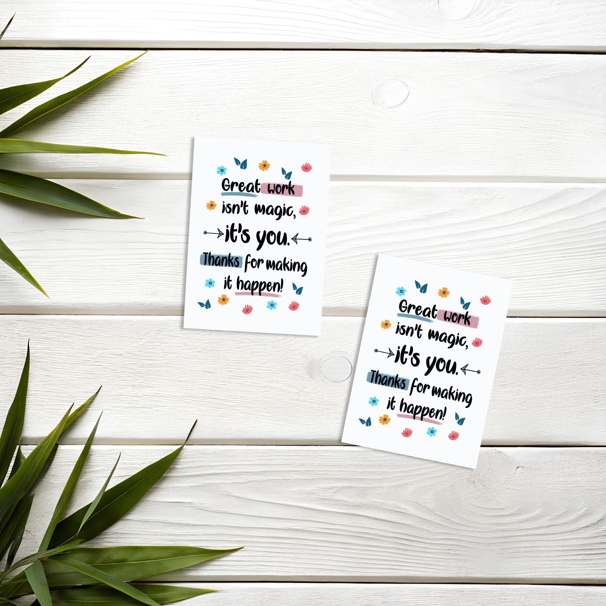 Printable Thank You Card for Staff, Digital Employee Appreciation Card ...