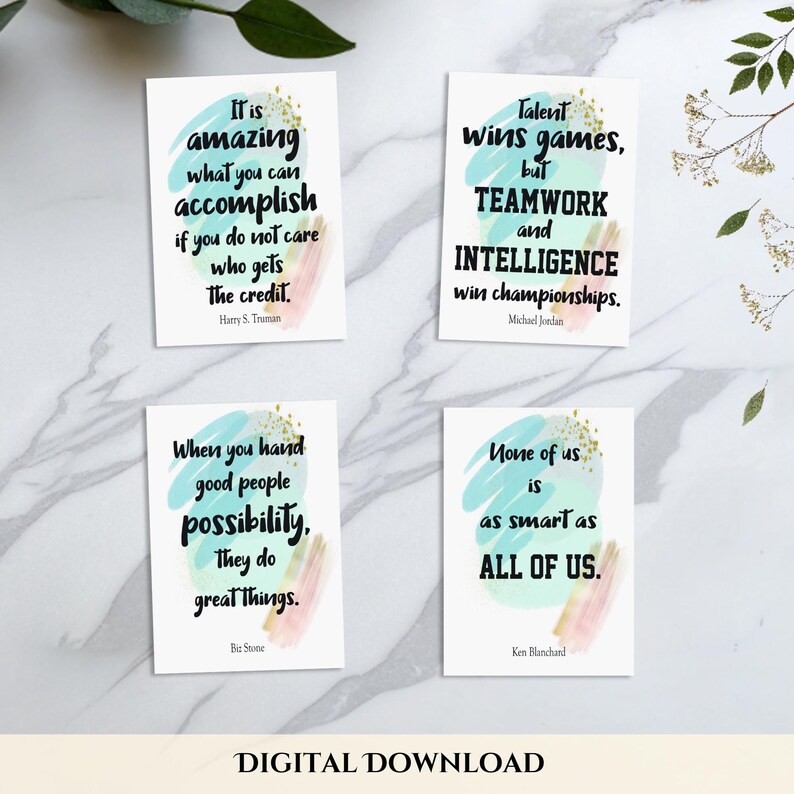 Teamwork Postcards, Printable Team Cards, Inspirational Teamwork Quotes ...