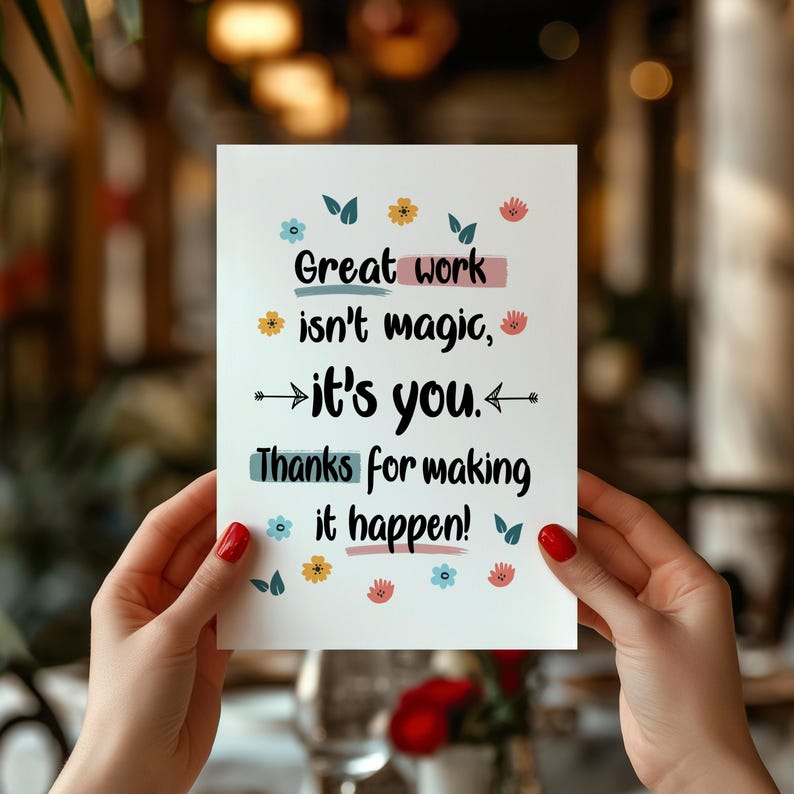 Printable Thank You Card for Staff, Digital Employee Appreciation Card ...