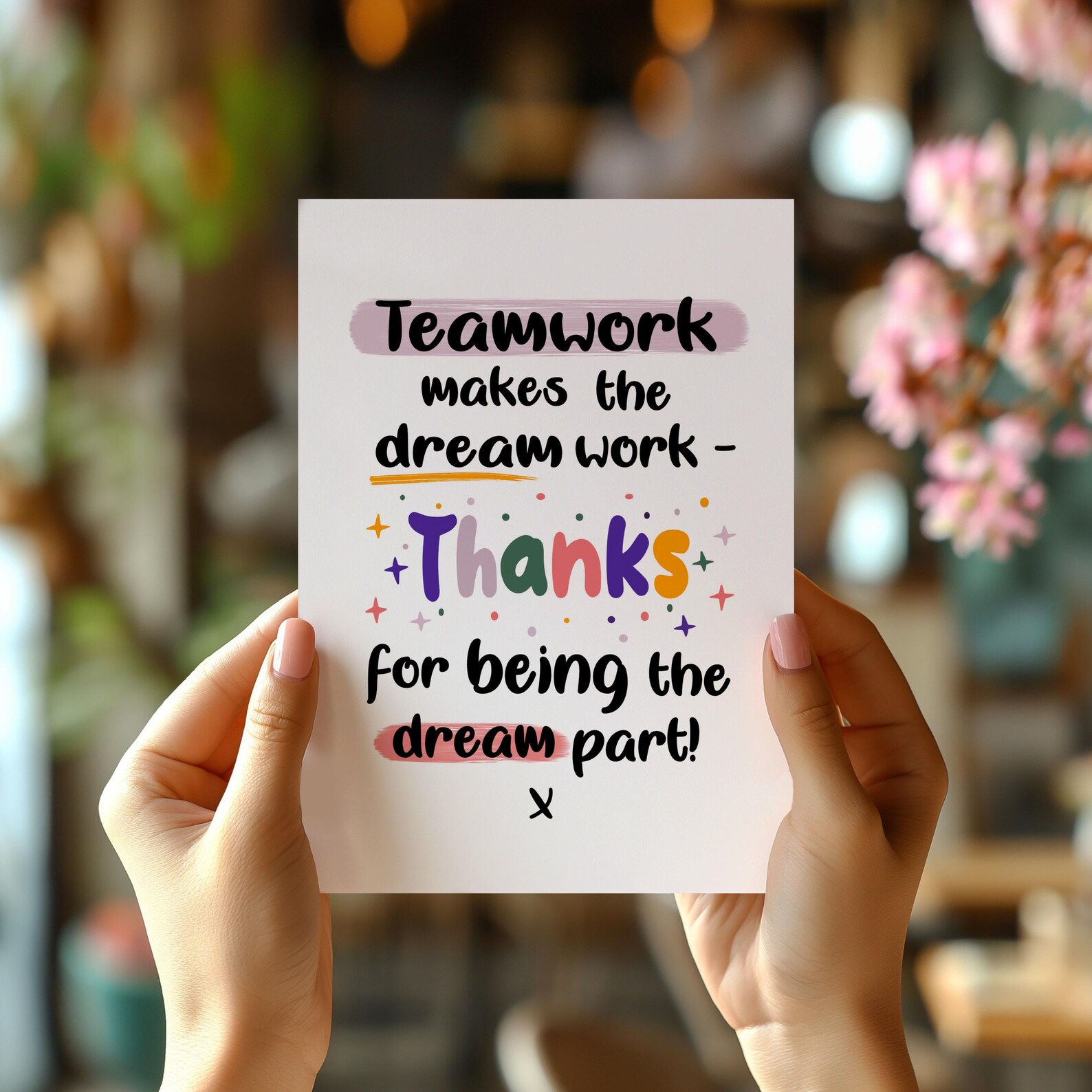 Teamwork Thank You Card, Staff Thank You Greeting Card, Employee ...