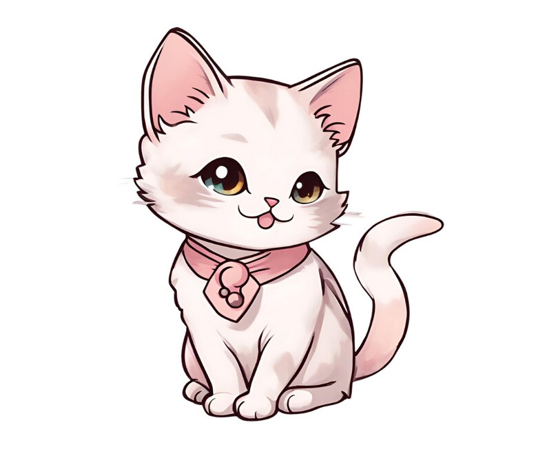 95 Cute Cat Images for Digital Printing Kawii Chibi Style Cats ...