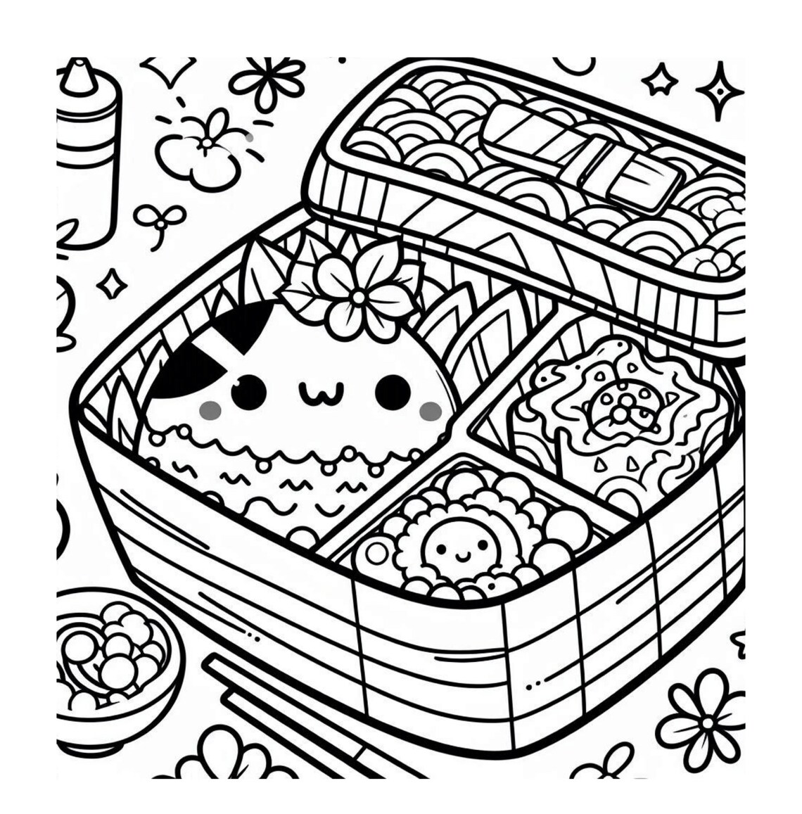 Sushi Bento Food Coloring Book for Kids and Adults 76 Images - Etsy