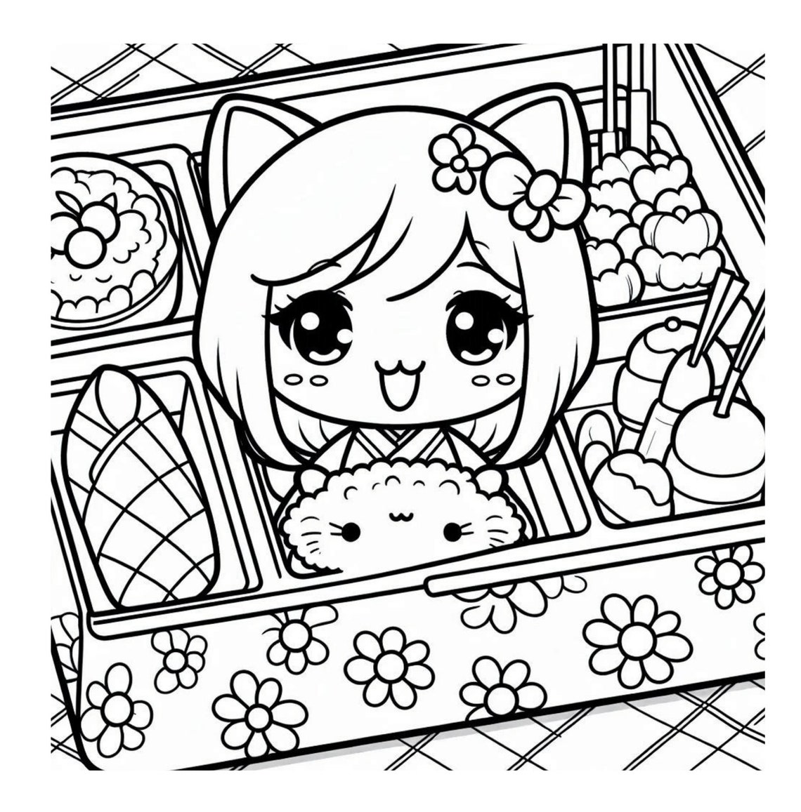 Sushi Bento Food Coloring Book for Kids and Adults 76 Images - Etsy