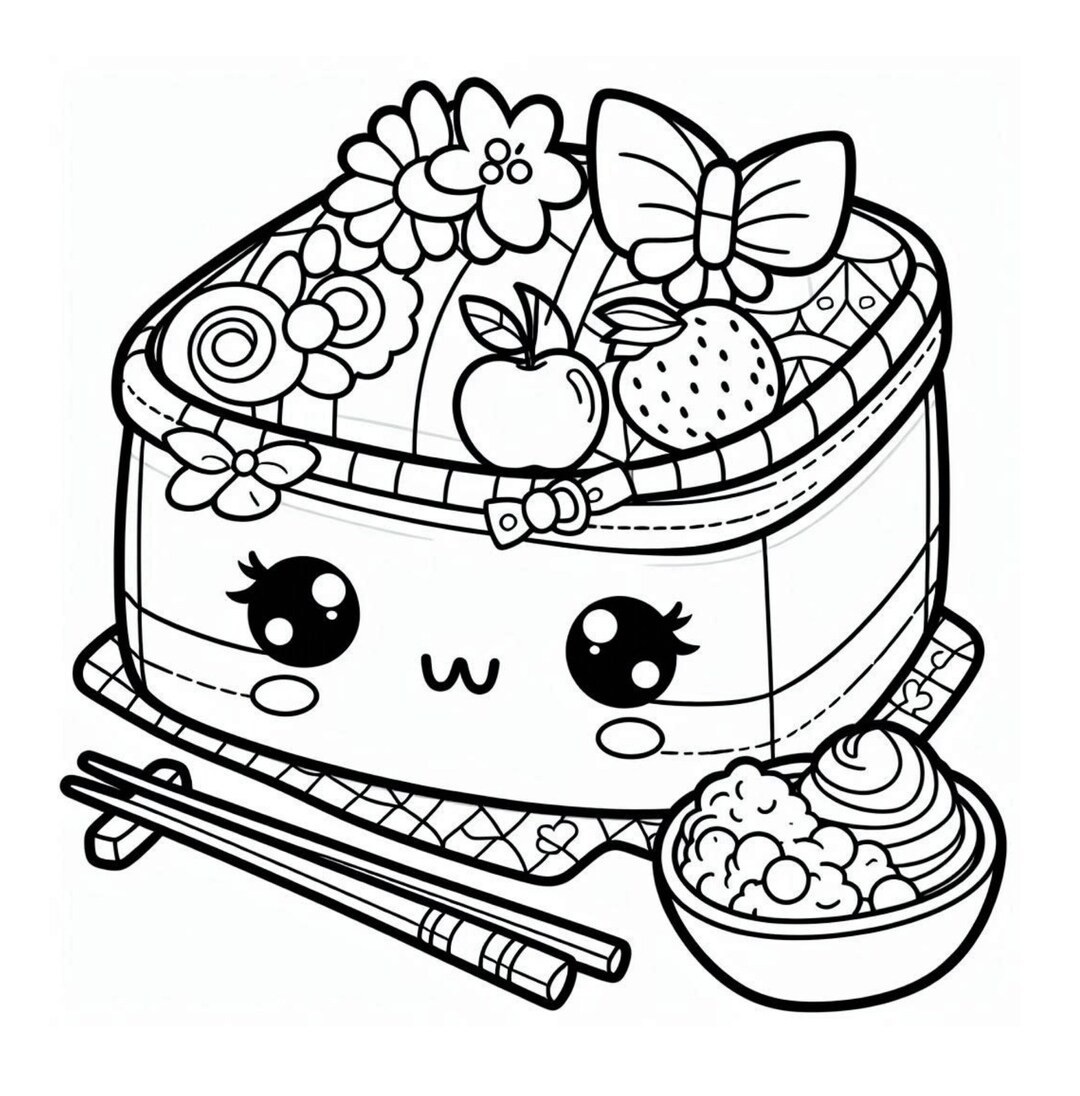 Sushi Bento Food Coloring Book for Kids and Adults 76 Images - Etsy
