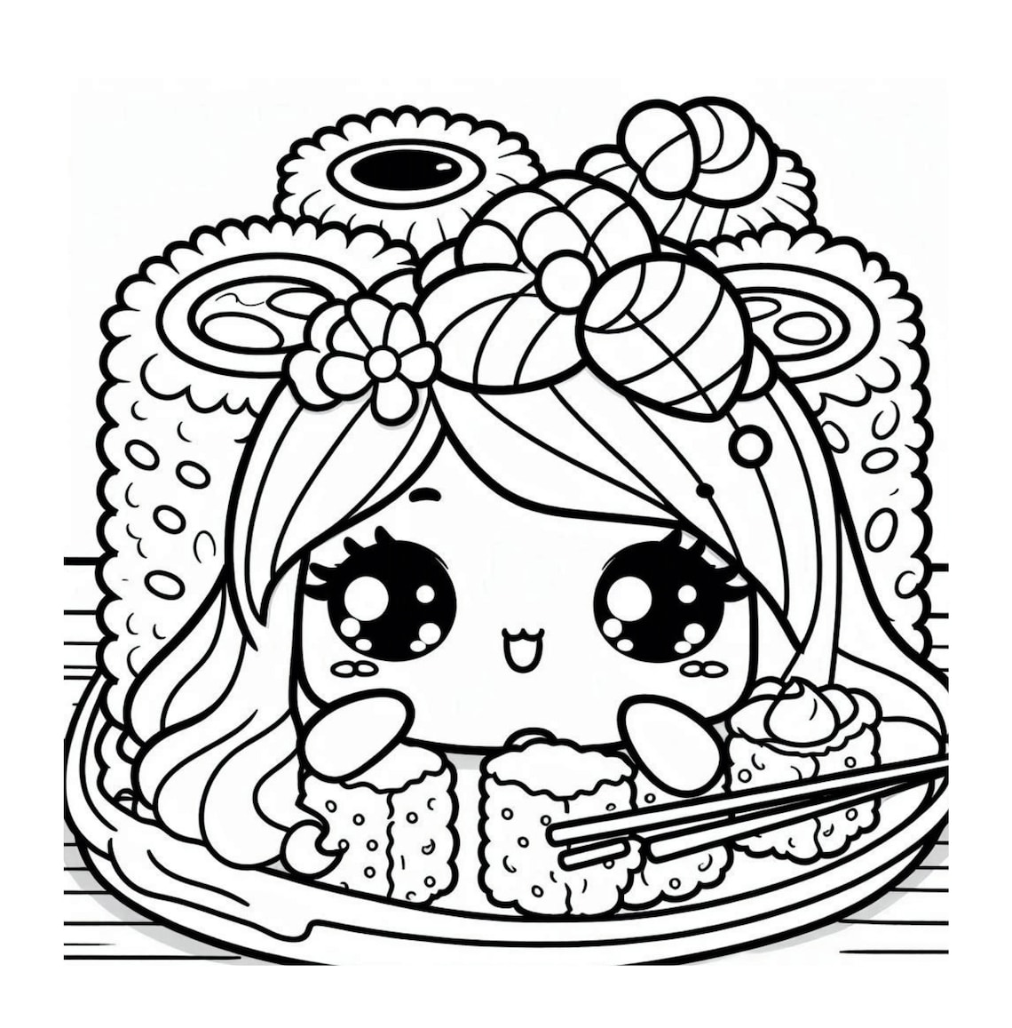 Sushi Bento Food Coloring Book for Kids and Adults 76 Images - Etsy