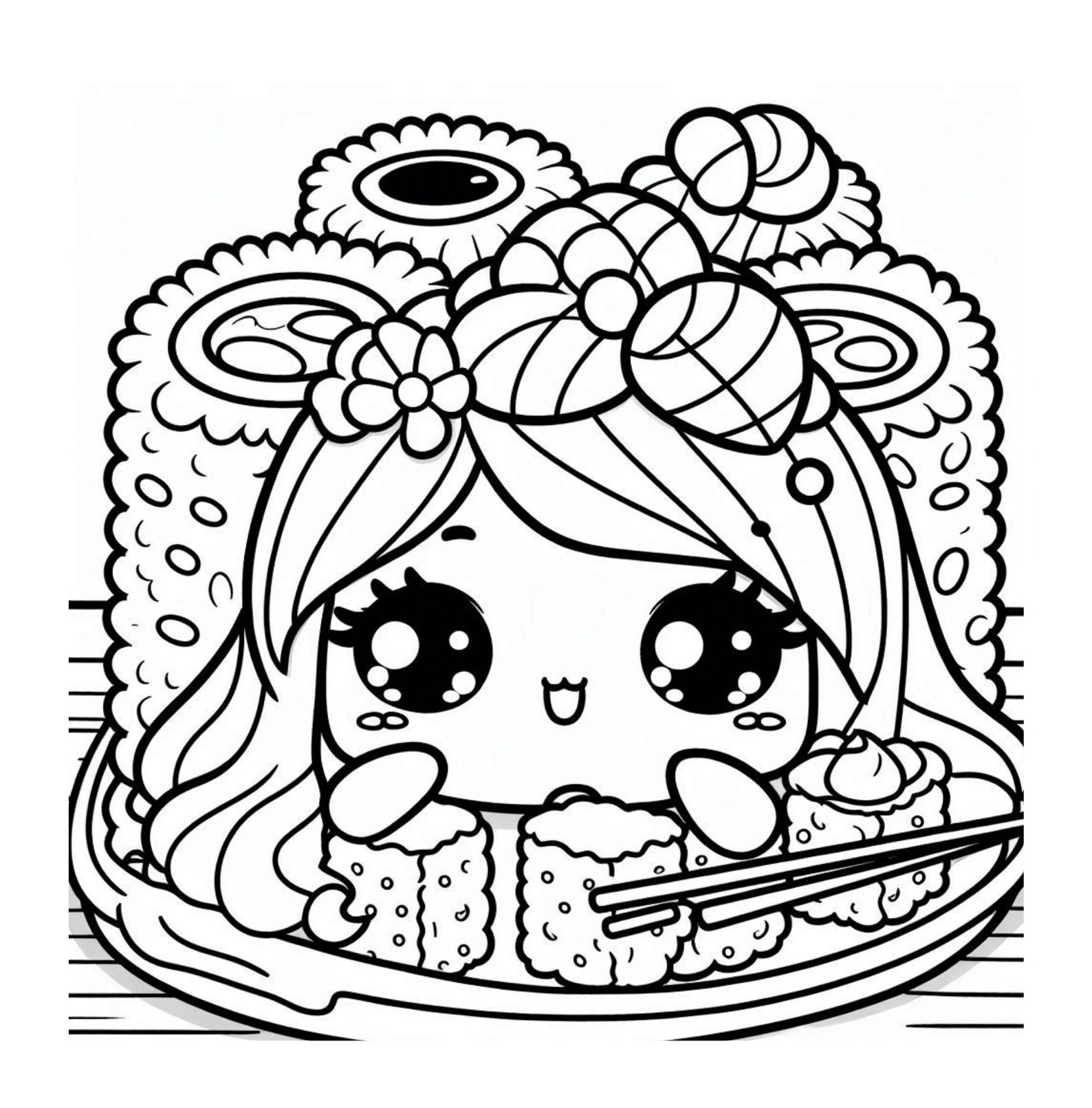 Sushi Bento Food Coloring Book for Kids and Adults 76 Images - Etsy