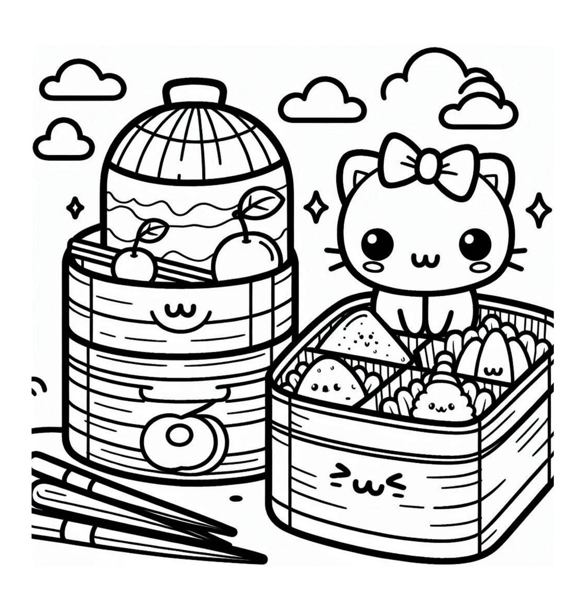 Sushi Bento Food Coloring Book for Kids and Adults 76 Images - Etsy