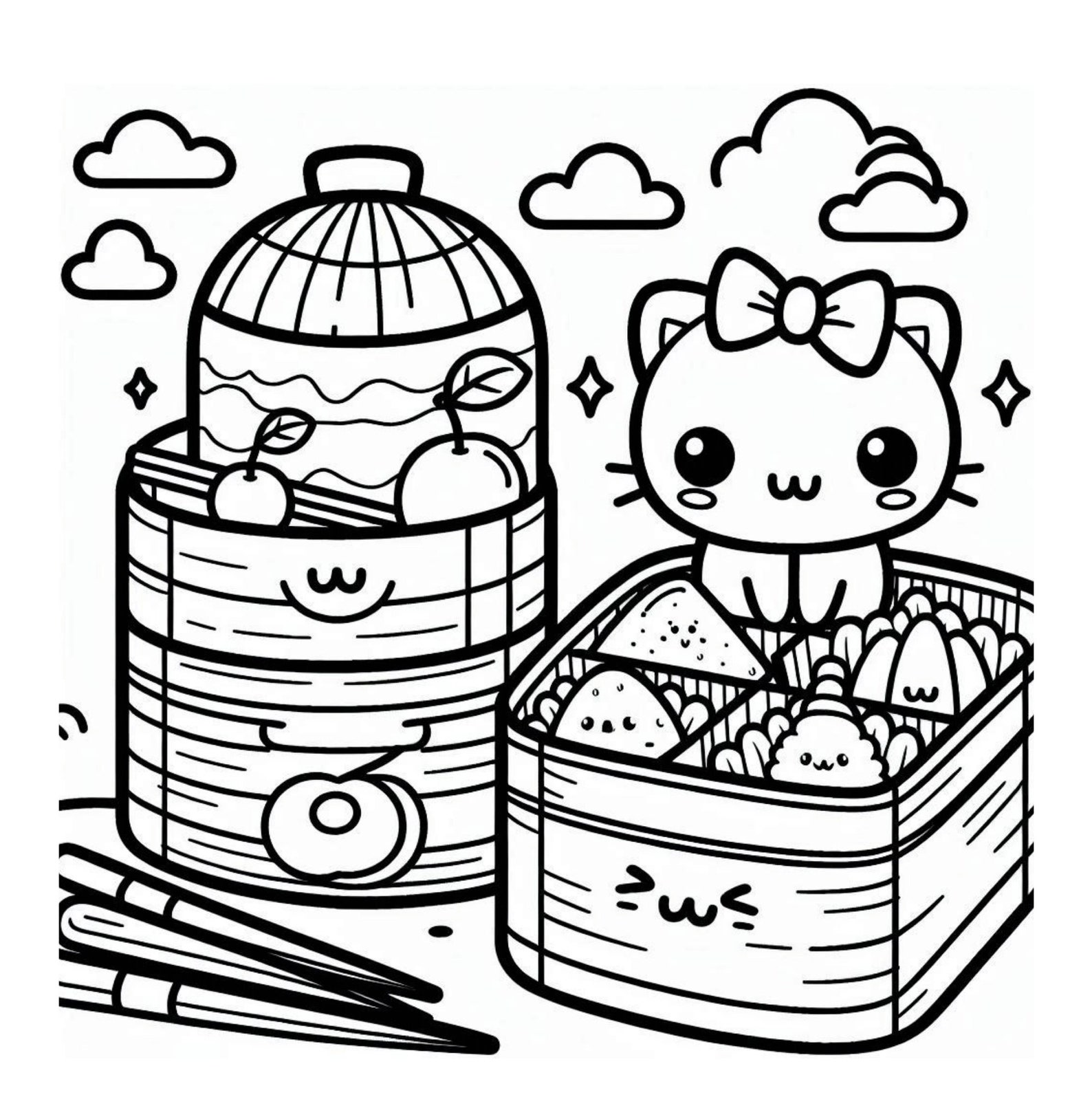 Sushi Bento Food Coloring Book for Kids and Adults 76 Images - Etsy