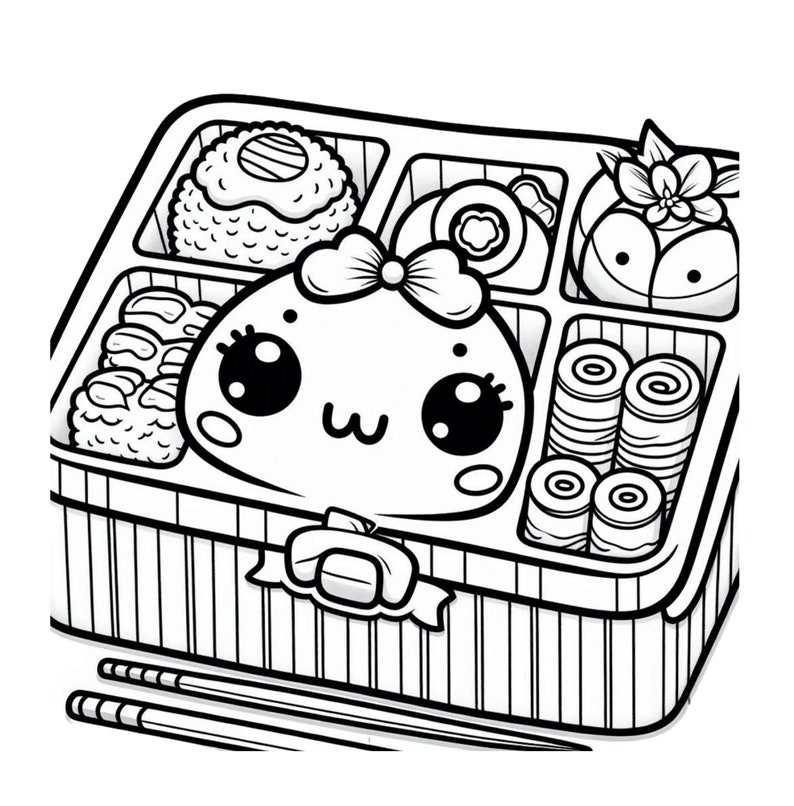 Sushi Bento Food Coloring Book for Kids and Adults 76 Images - Etsy