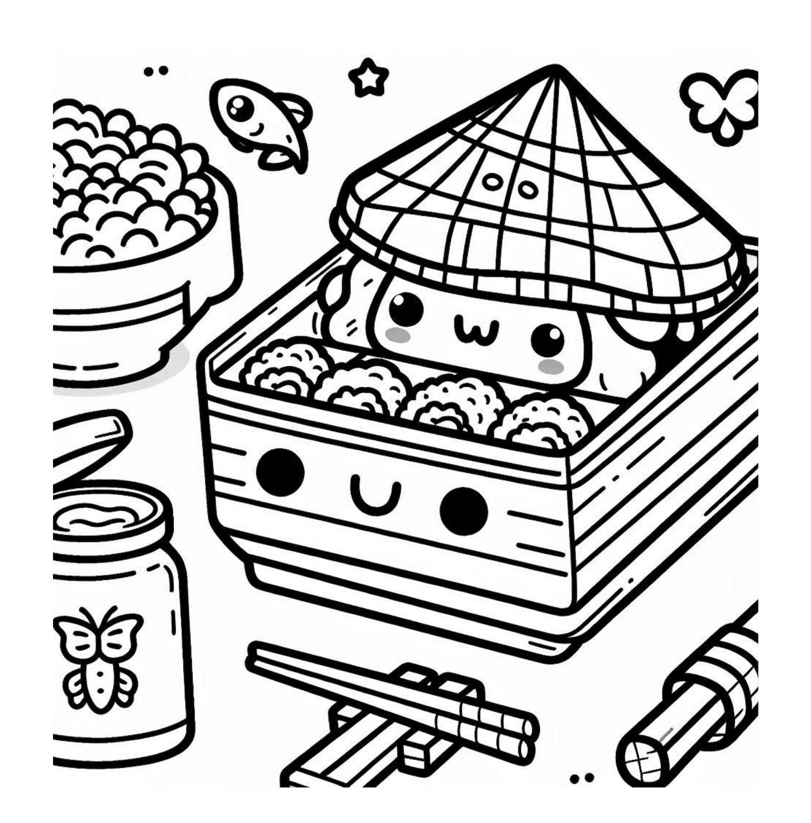 Sushi Bento Food Coloring Book for Kids and Adults 76 Images - Etsy