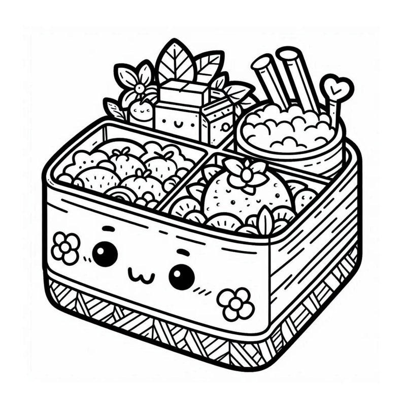 Sushi Bento Food Coloring Book for Kids and Adults 76 Images - Etsy