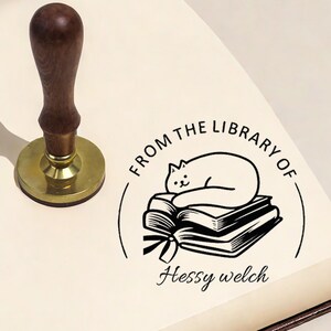 Custom Library STAMP |book Stamp | Book Lover Stamp | From the Library ...