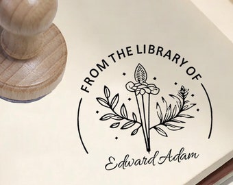 Custom Library STAMP book Stamp Book Lover Stamp From the Library of ...