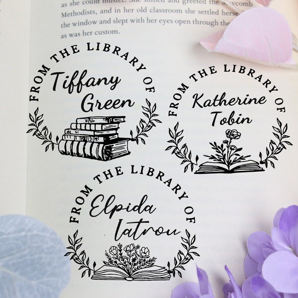 Library Stamp - Etsy