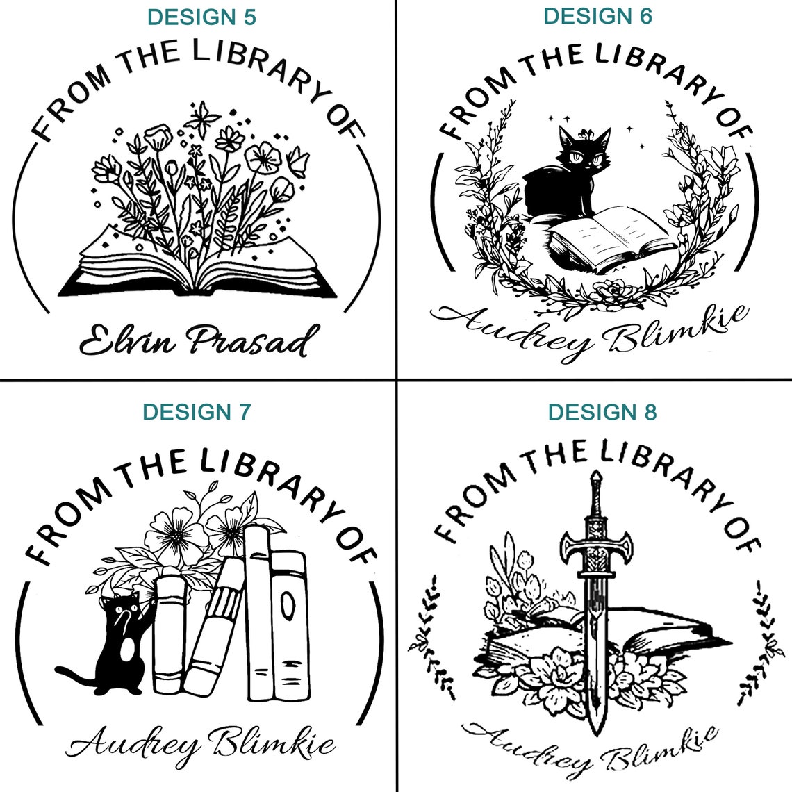 Custom Library STAMP book Stamp Book Lover Stamp From the Library of ...