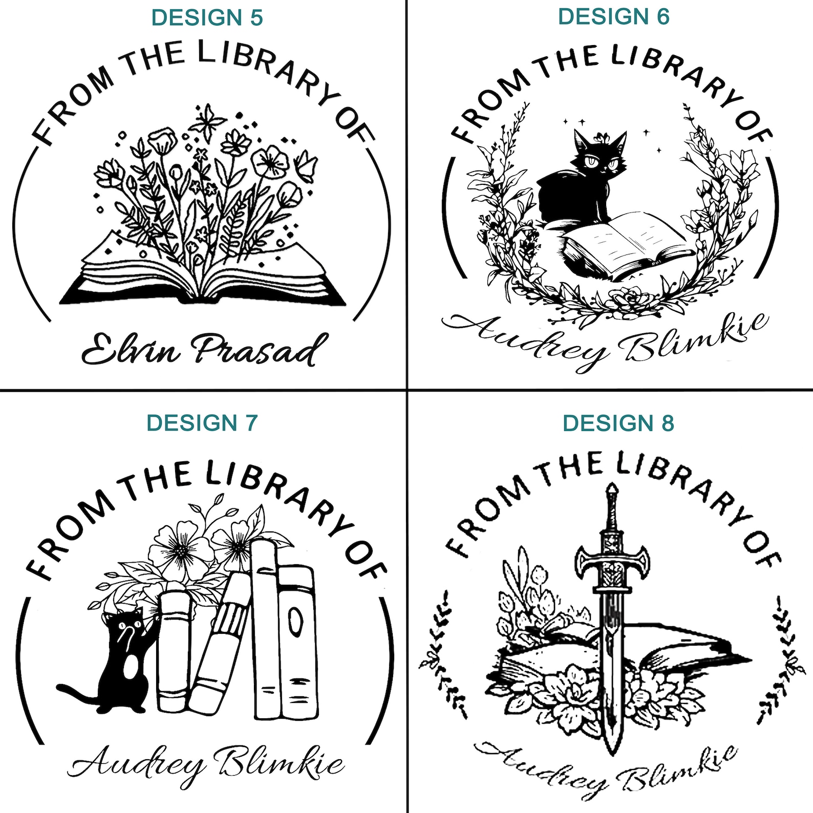 Custom Library STAMP book Stamp Book Lover Stamp From the Library of ...