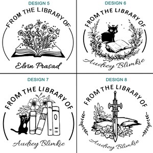 Custom Library STAMP |book Stamp | Book Lover Stamp | From the Library ...
