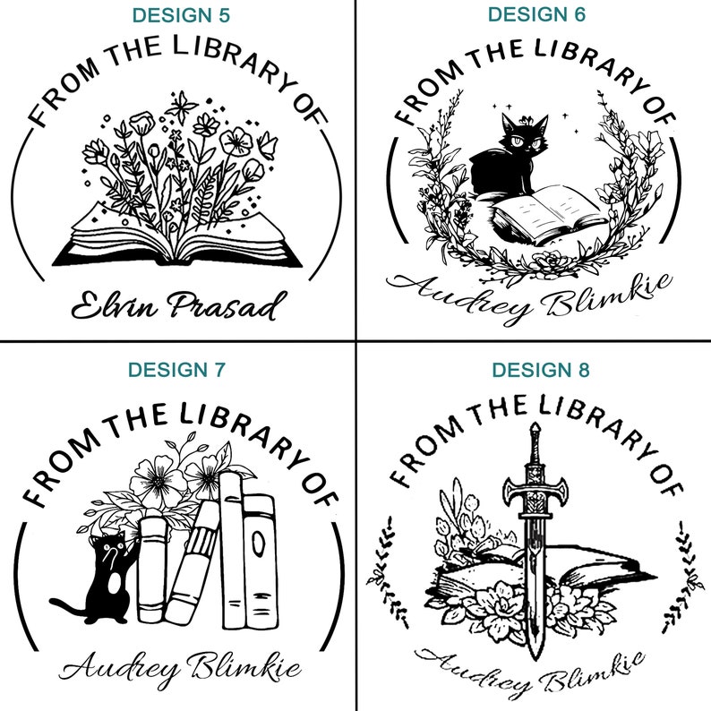 Custom Library STAMP book Stamp Book Lover Stamp From the Library of ...