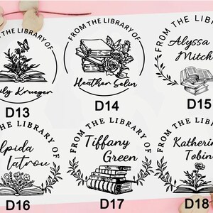 Book Stamp/custom Library Stamp/from the Library of Stamp/personalized ...