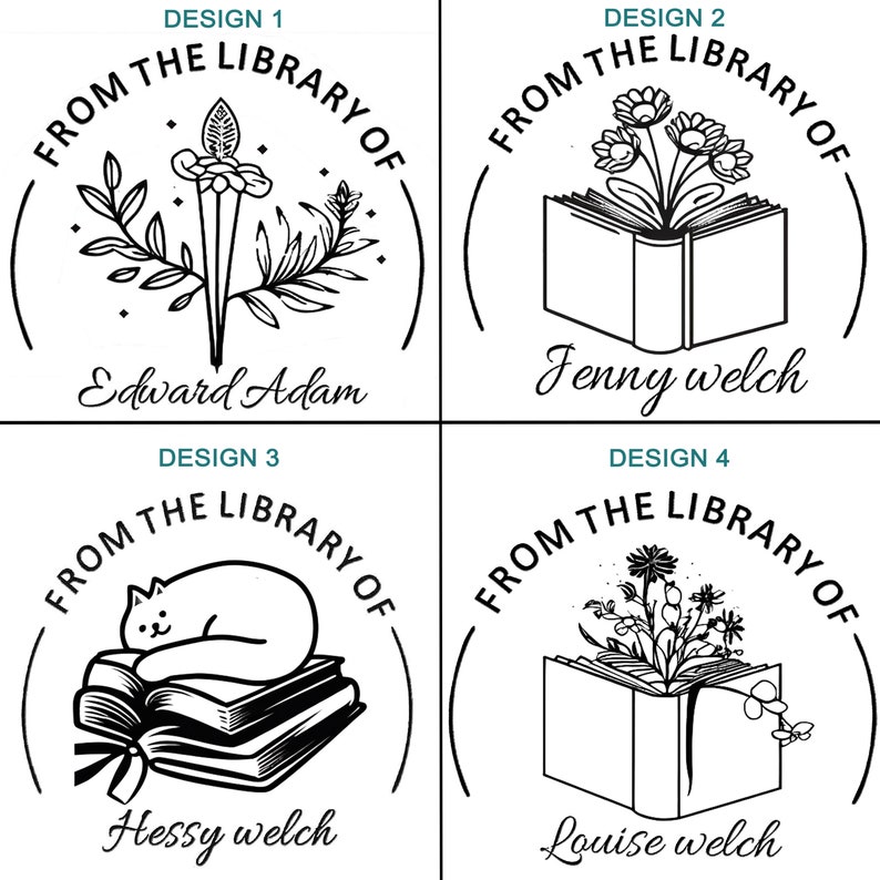 Custom Library STAMP book Stamp Book Lover Stamp From the Library of ...
