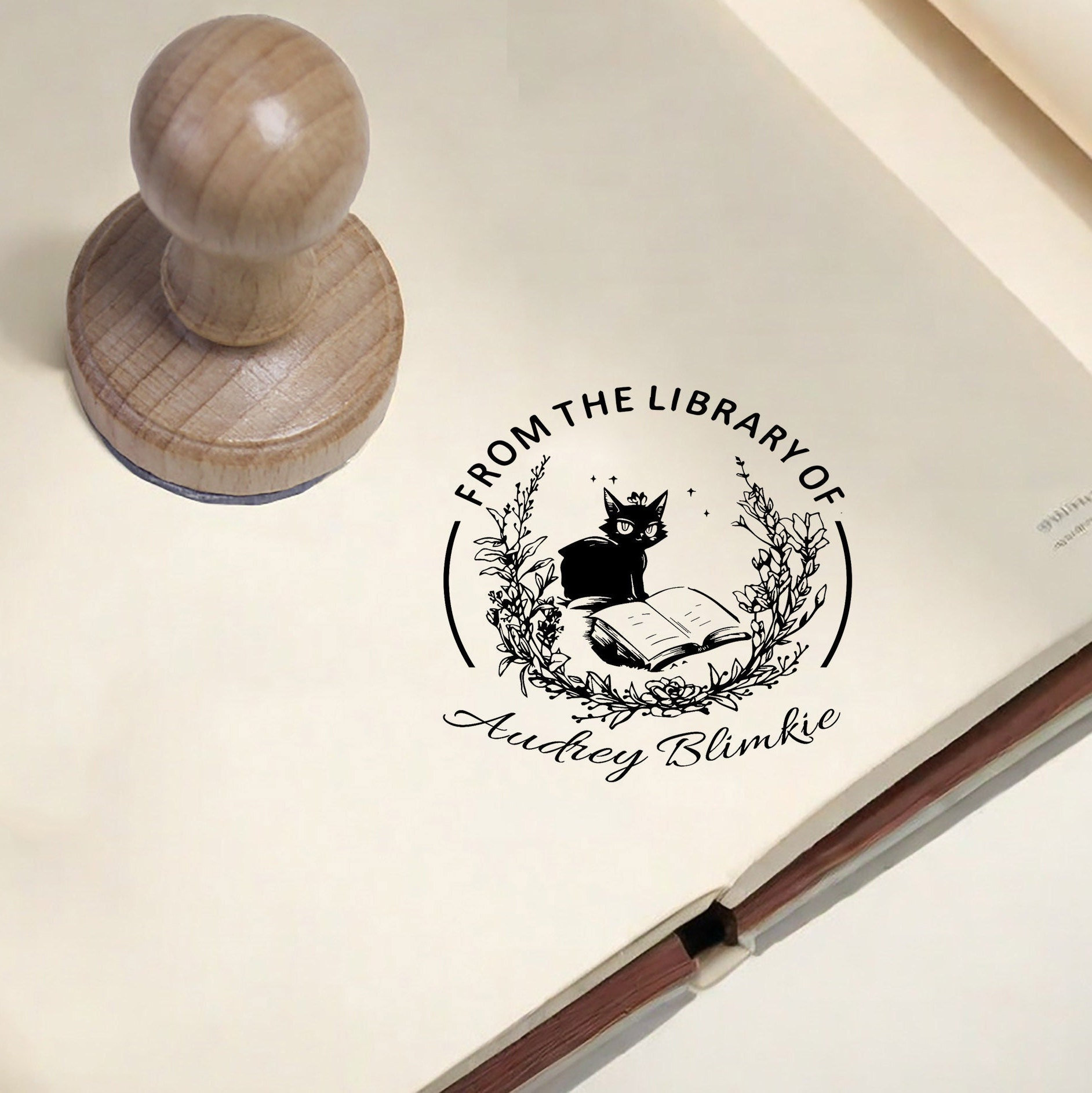 PERSONALIZED BOOK STAMP | Gift for Book Lovers | Custom Library Stamp ...
